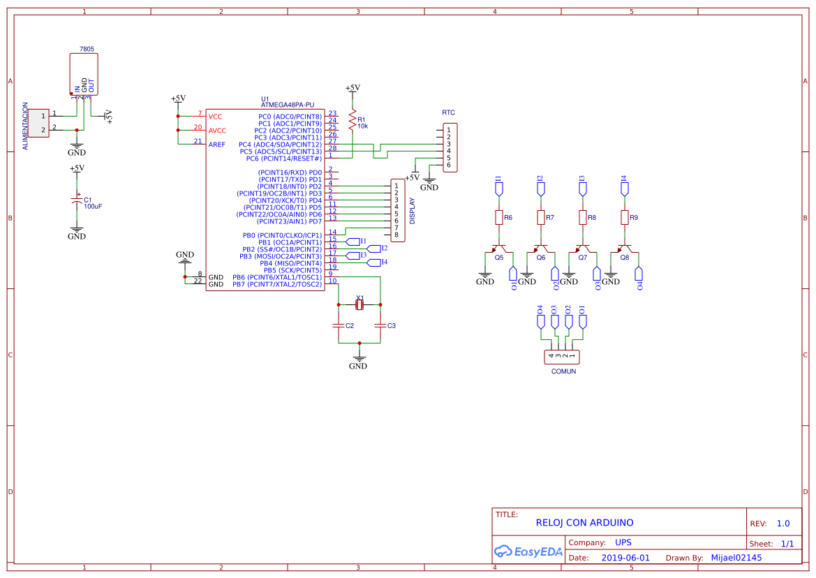 RELOJ ARDUINO - EasyEDA open source hardware lab