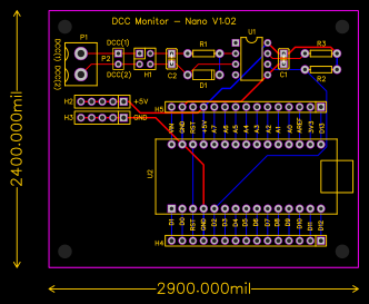 DCC Monitor with Nano - OSHWLab