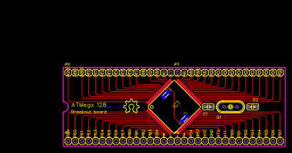 ATMega 128 DIP adapter - OSHWLab