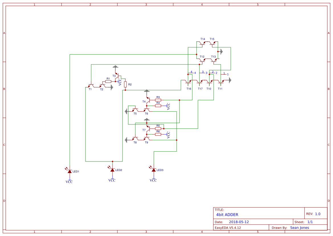 4Bit Adder - (Sean140103X) - Platform for creating and sharing projects - OSHWLab
