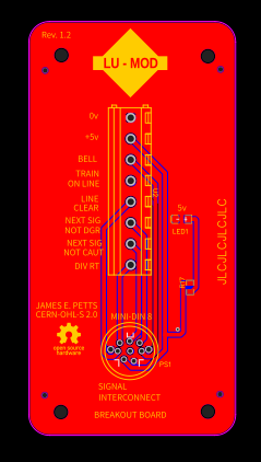 LU-MOD signalling interconnect protocol breakout board - OSHWLab