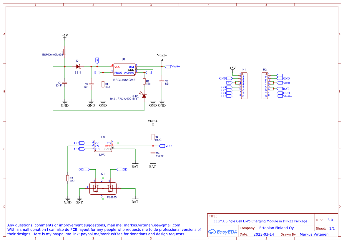Li-Ion_charging_module_DIP_v3 - OSHWLab