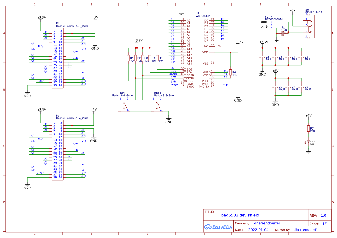 bad6502 dev - EasyEDA open source hardware lab