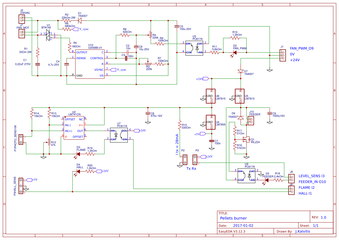 Pellets burner - EasyEDA open source hardware lab