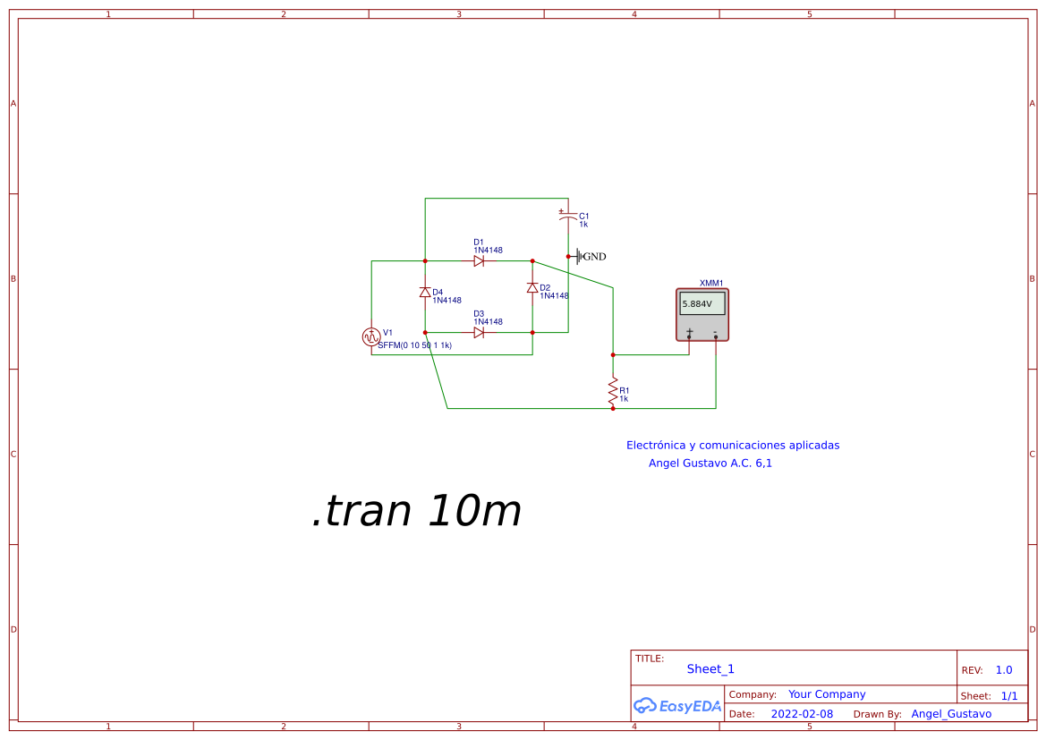 Simulación de puente de diodos 1 - EasyEDA open source hardware lab