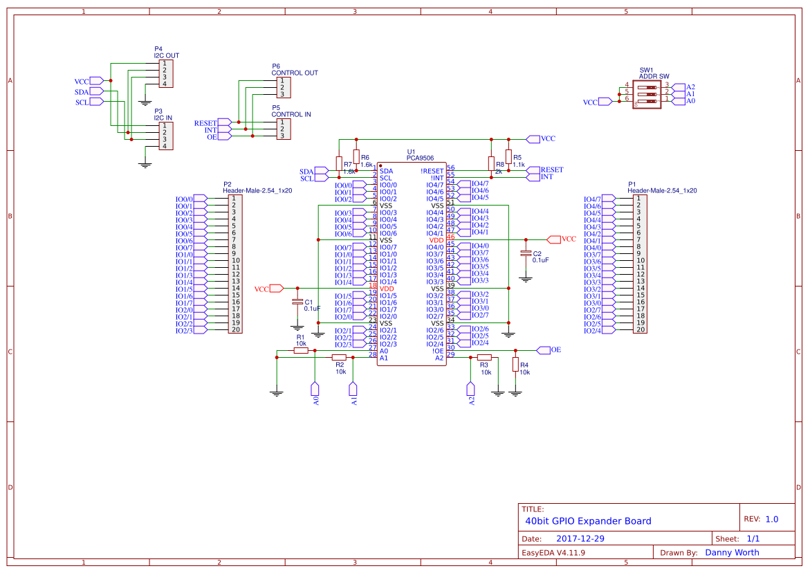 40bit GPIO Expander Board - EasyEDA open source hardware lab