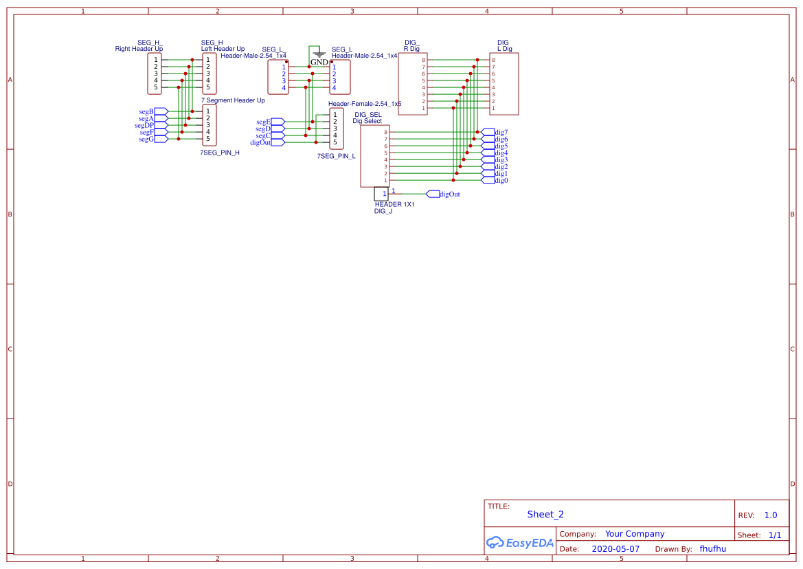 HV 7 Segment clock Driver - EasyEDA open source hardware lab