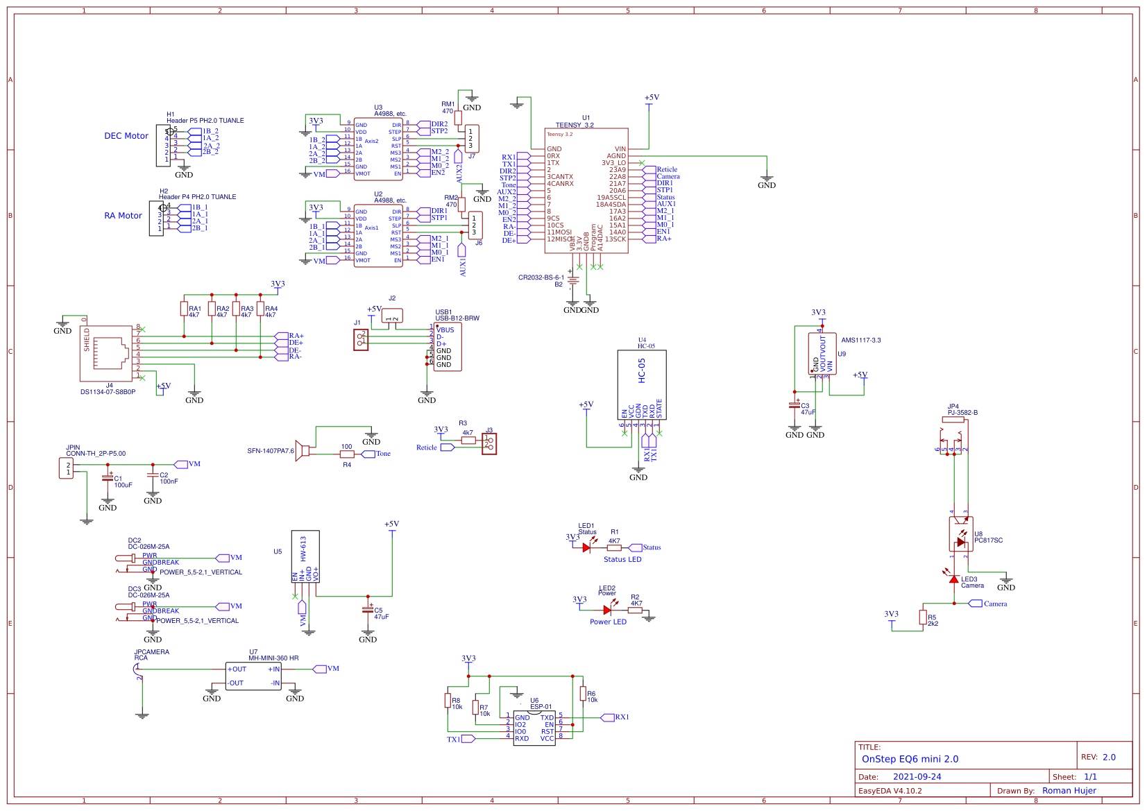 OnStep for EQ6 - Lite Teensy3.2 - OSHWLab
