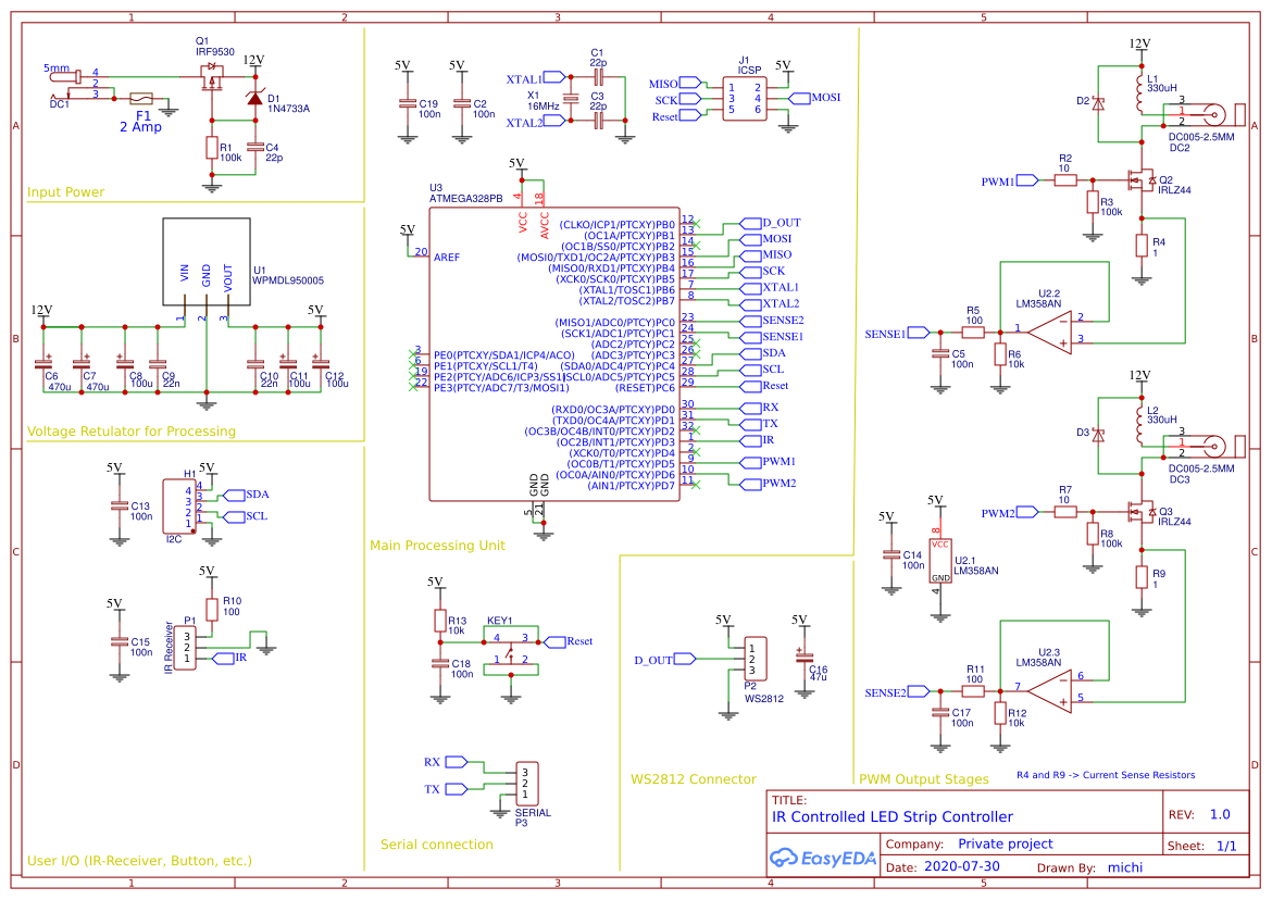 LED Strip Controller - EasyEDA open source hardware lab
