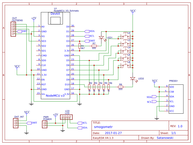 Smogometr - main board - OSHWLab
