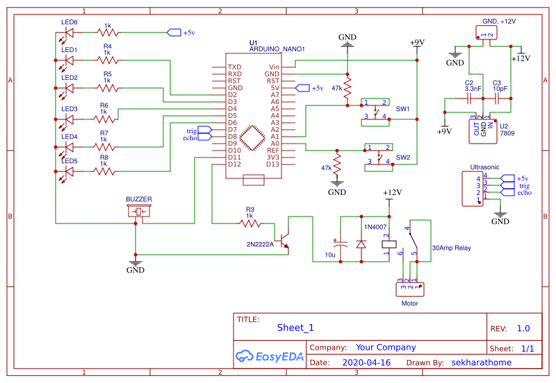 Microcontroller based Water Tank Management System - EasyEDA open ...