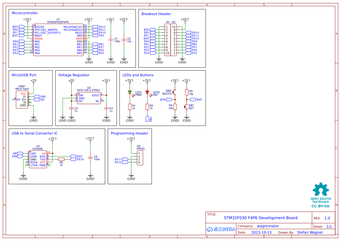 STM32F030 F4P6 Development Board - OSHWLab