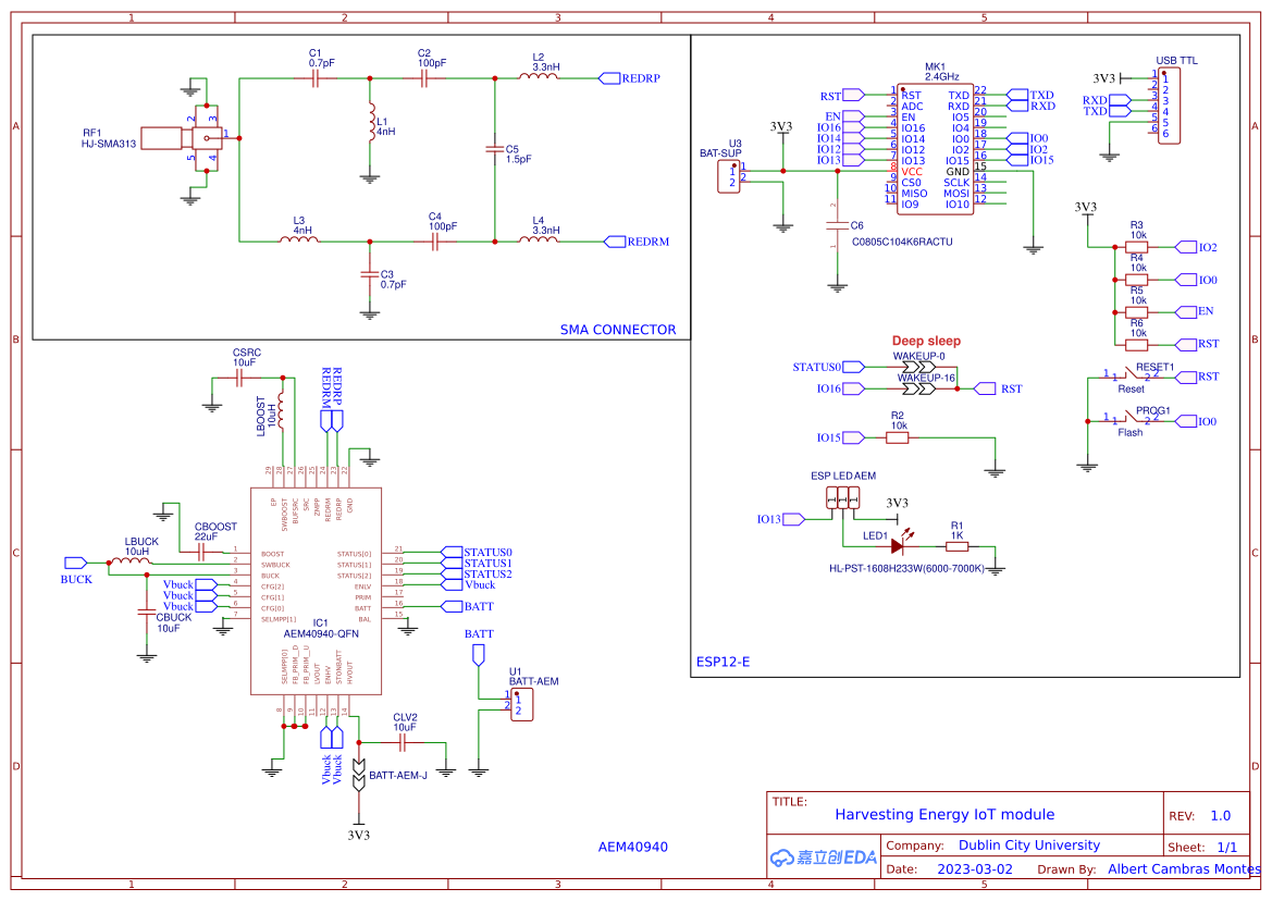 Harvesting Energy IoT module - EasyEDA open source hardware lab
