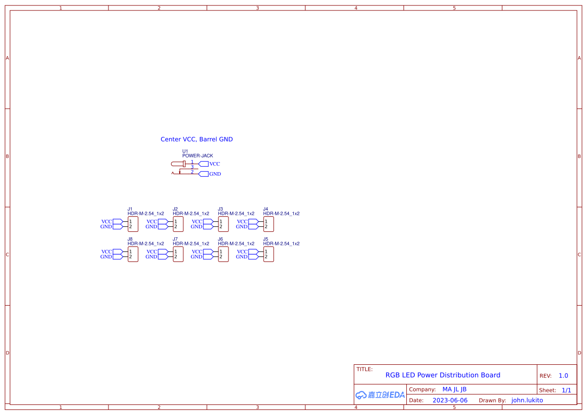 RGB LED Power Distribution Board - OSHWLab