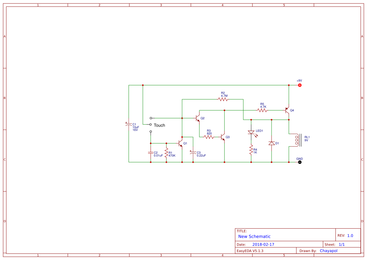 Simple touch switch using transistor - OSHWLab