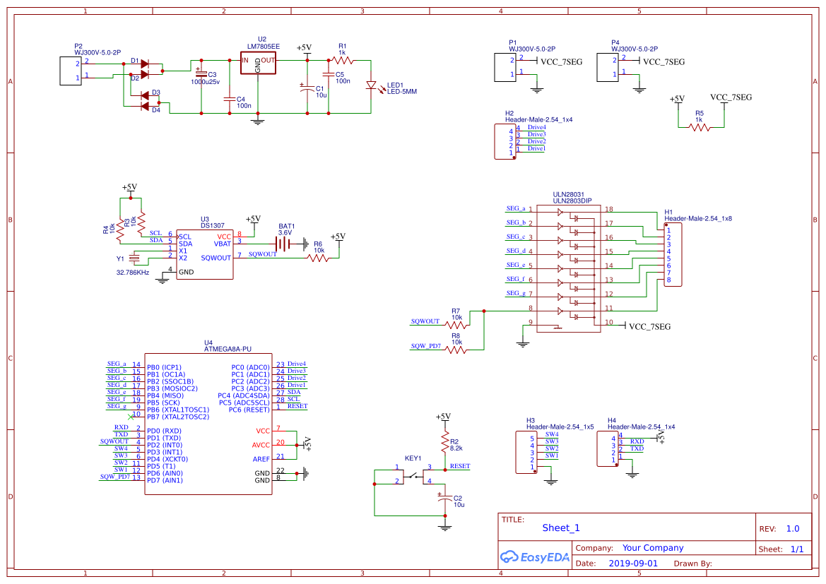 avr_clock_DS1307_Copy - EasyEDA open source hardware lab