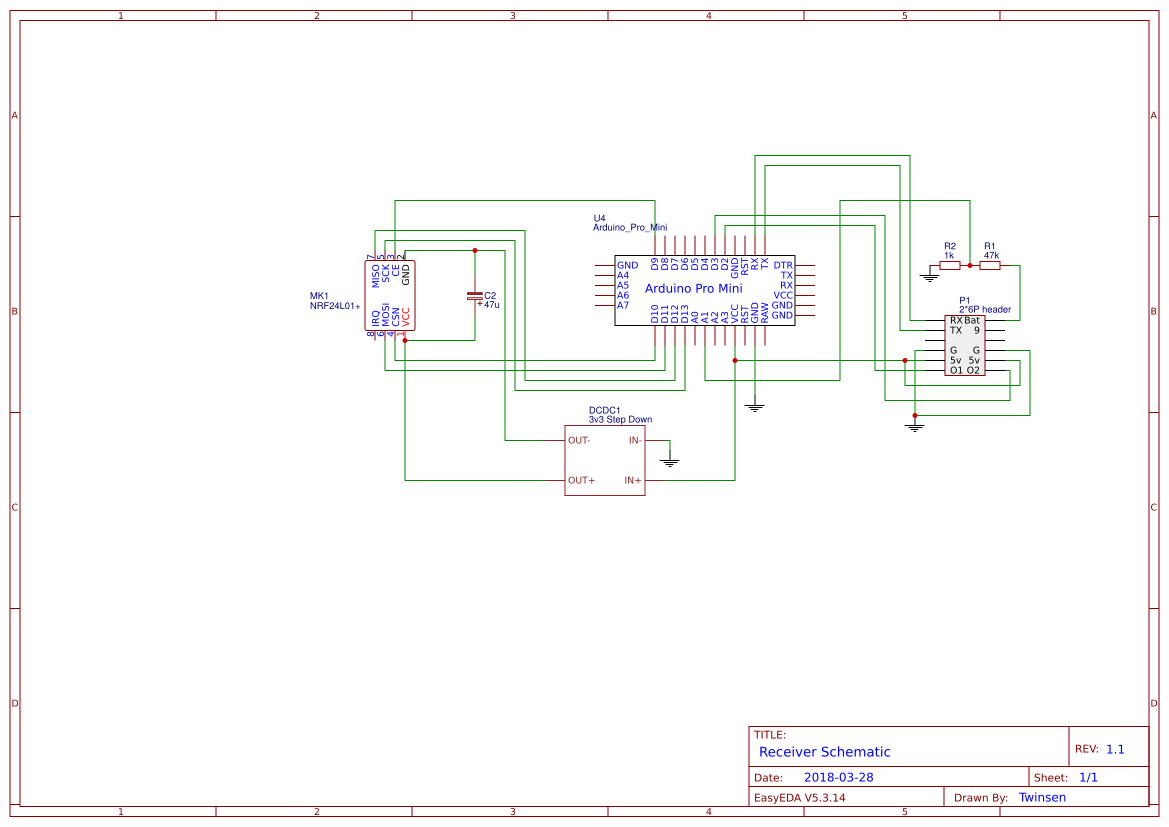 NRF Remote 2 - receiver - EasyEDA open source hardware lab