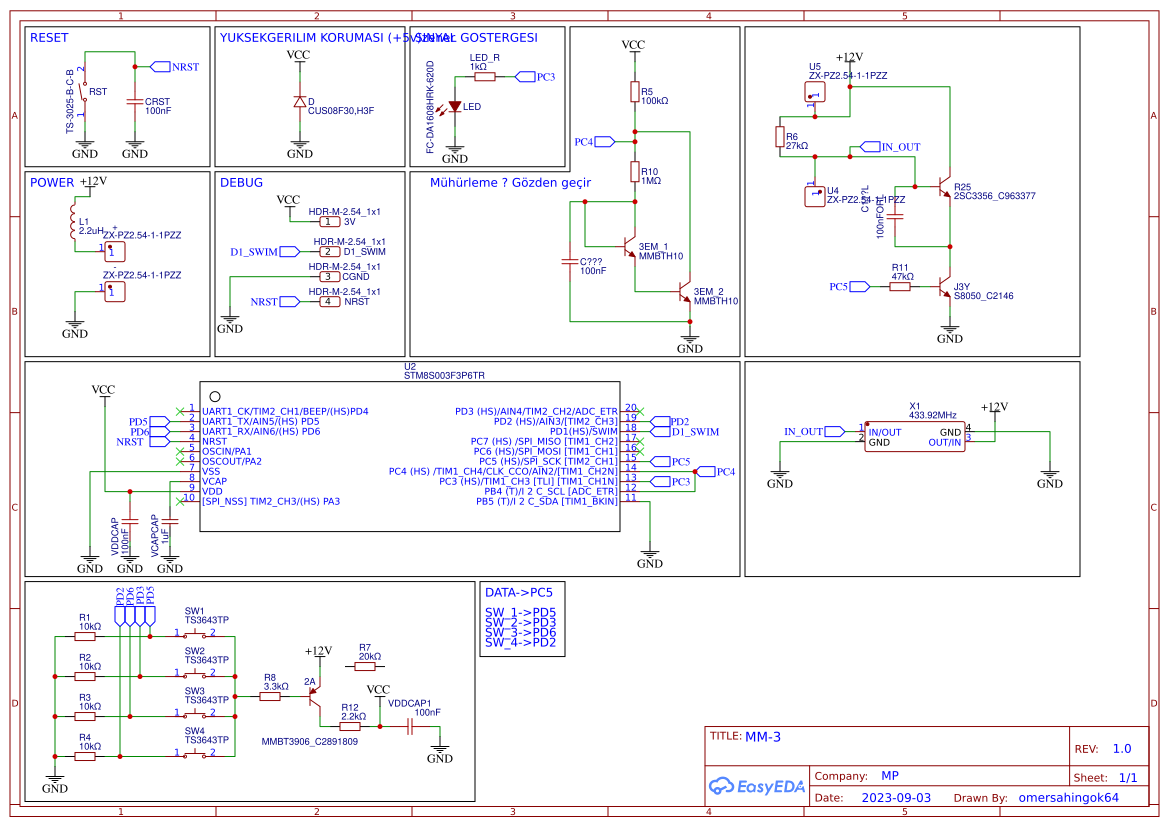 MM-3 433Mhz 4 channel clon - OSHWLab