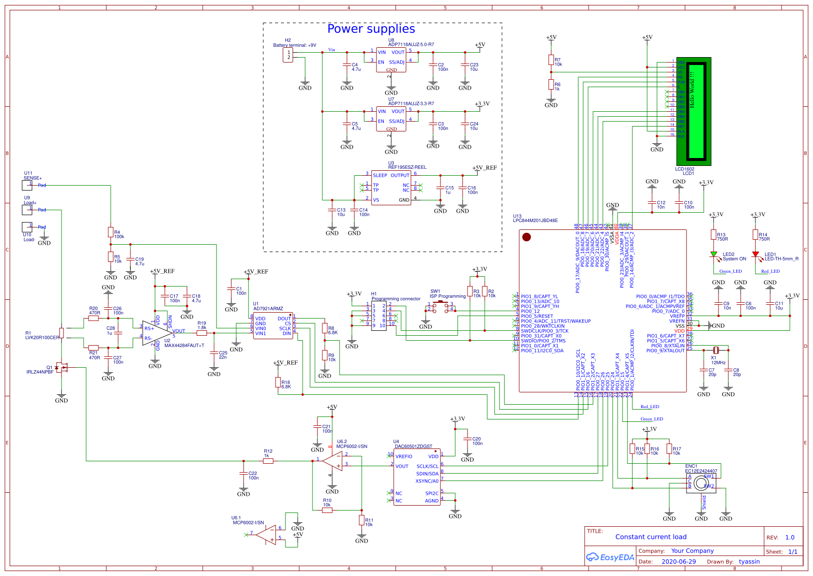 Constant curren\power load - EasyEDA open source hardware lab