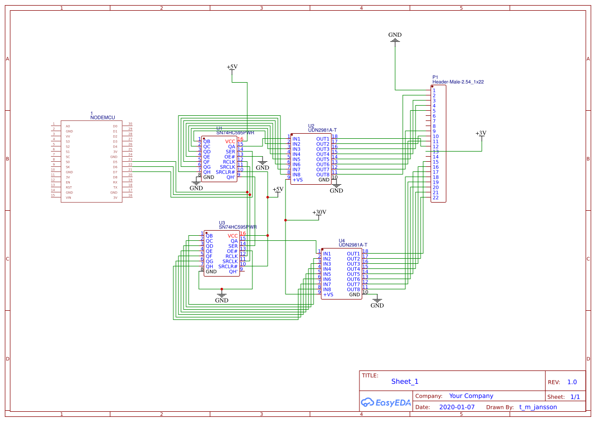 NodeMCU VFD Clock - EasyEDA open source hardware lab