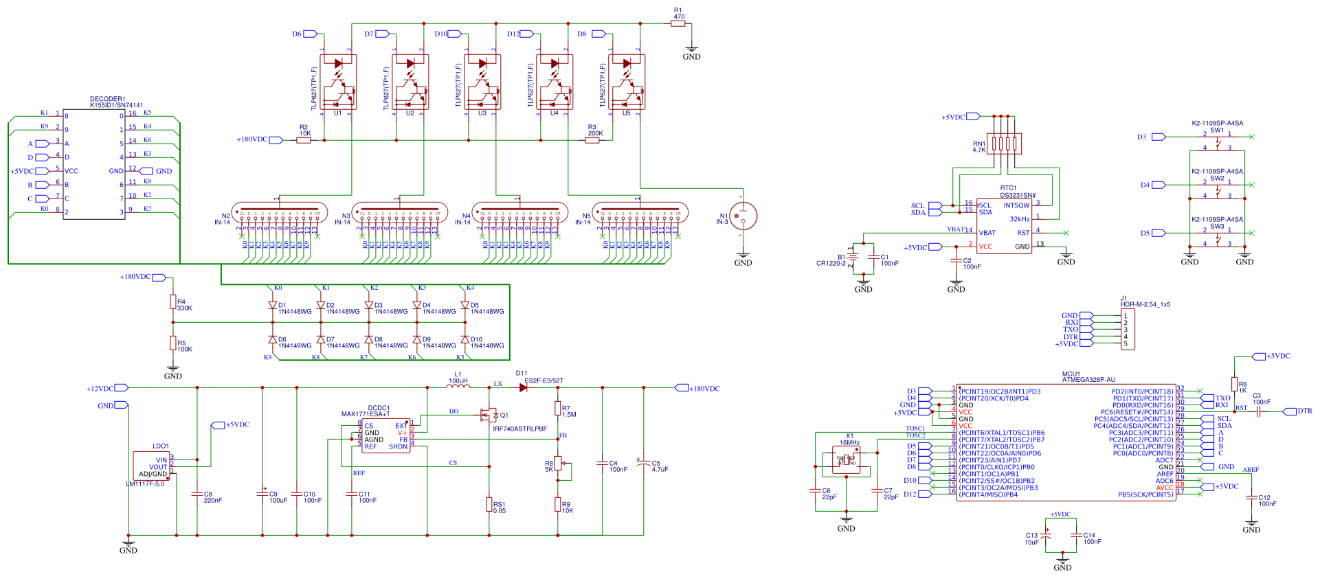 Nixie_clock - EasyEDA open source hardware lab