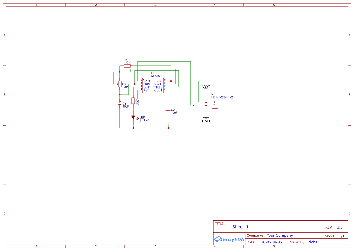 NE 555_1HZ_generator - Platform for creating and sharing projects - OSHWLab