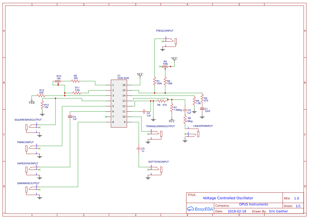 OPUS Instruments Modular Synth Project - EasyEDA open source hardware lab