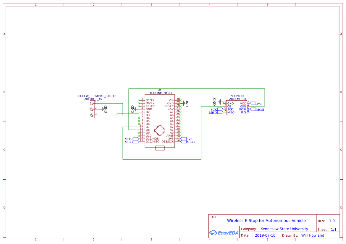 Wireless E-Stop for Autonomous Vehicle - EasyEDA open source hardware lab