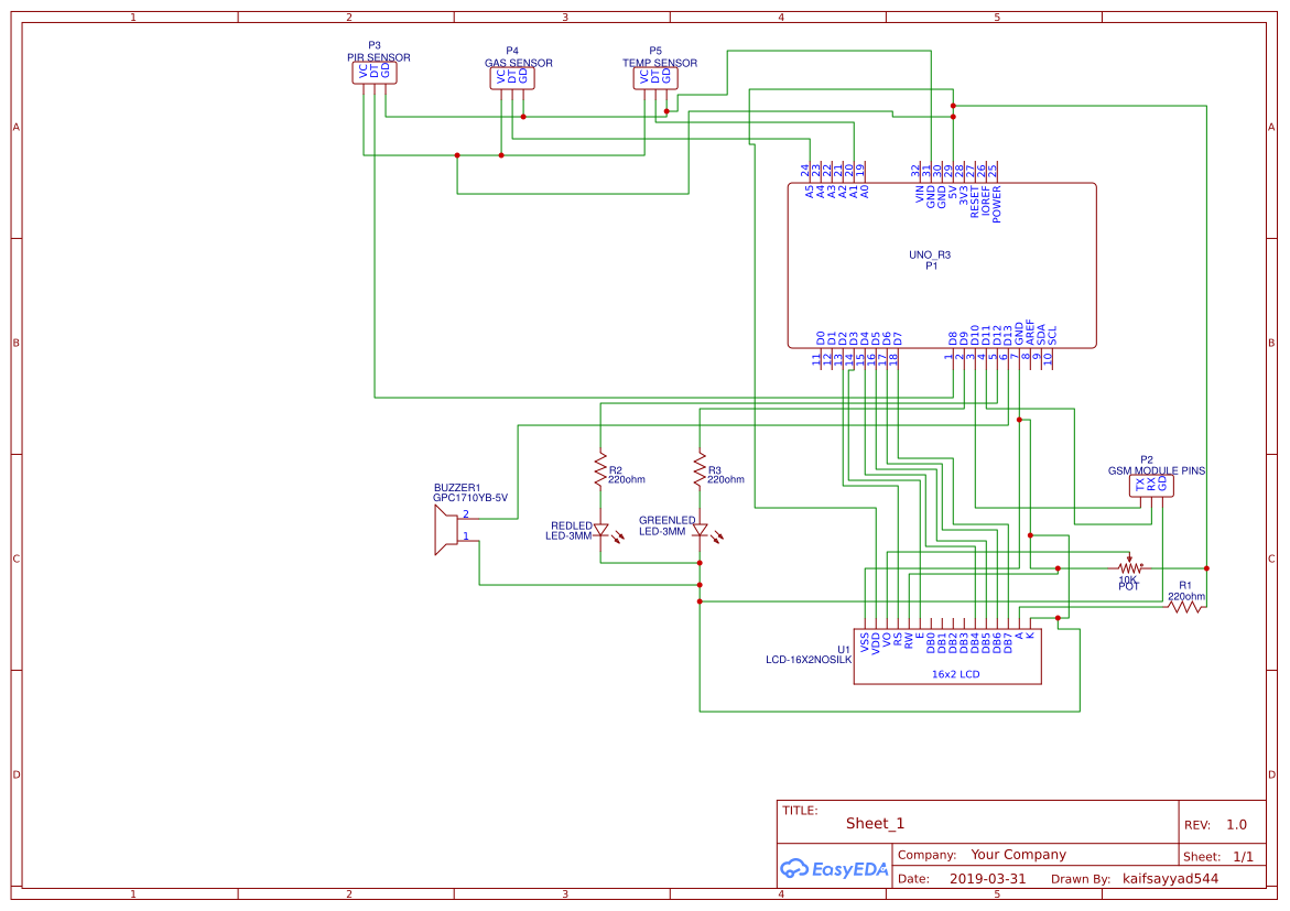 Gsm Based Home Security Easyeda Open Source Hardware Lab