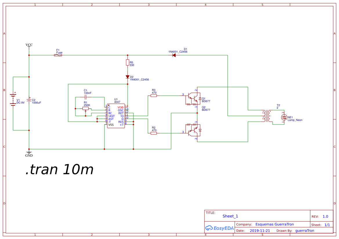 Inversor-12v-220v - BD677 - EasyEDA open source hardware lab