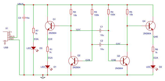 Astable Multivibrator copy - EasyEDA open source hardware lab