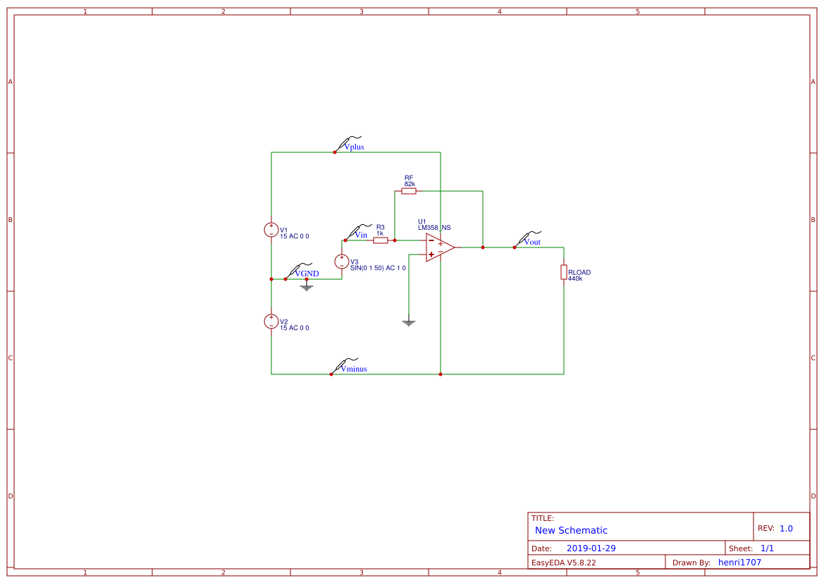 Inverting OpAmp - Platform for creating and sharing projects - OSHWLab