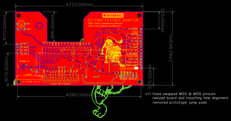 ST7796S Featherwing - EasyEDA open source hardware lab