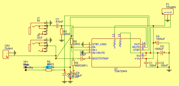 TDA7294 100W Class AB Audio Op-Amp Circuit - OSHWLab