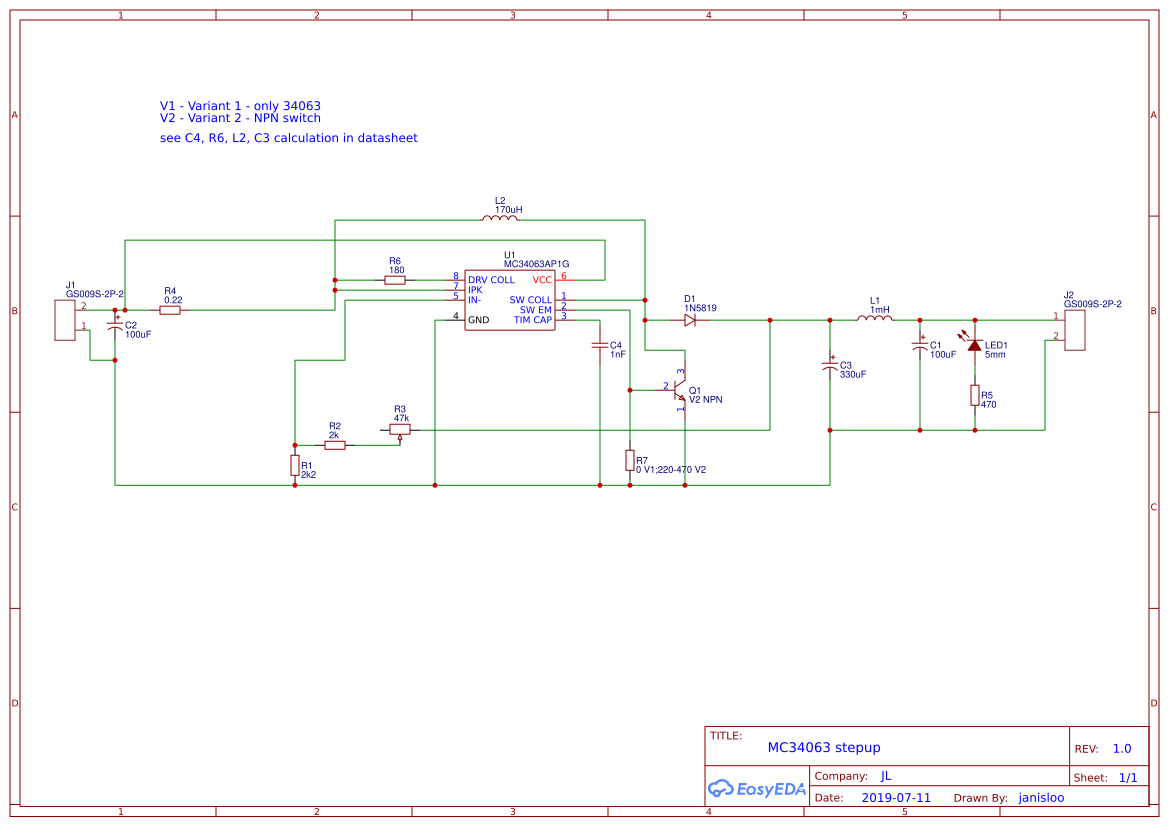 MC34063 stepup - OSHWLab