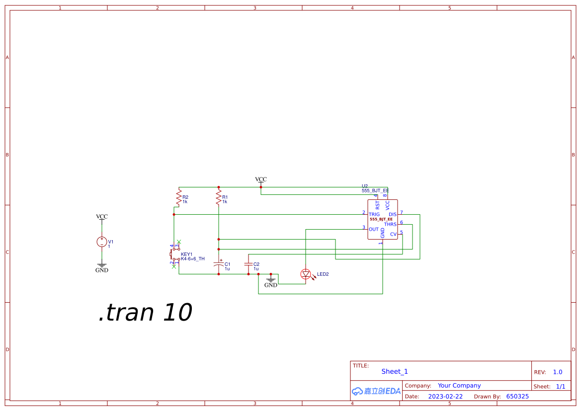 William Thomas 555 Timer PCB - EasyEDA open source hardware lab