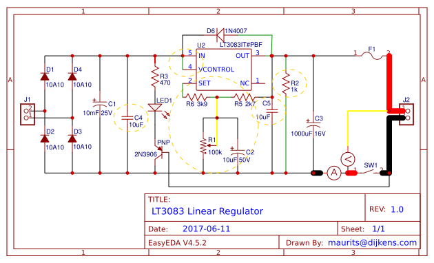 LT3083 Linear regulator - EasyEDA open source hardware lab