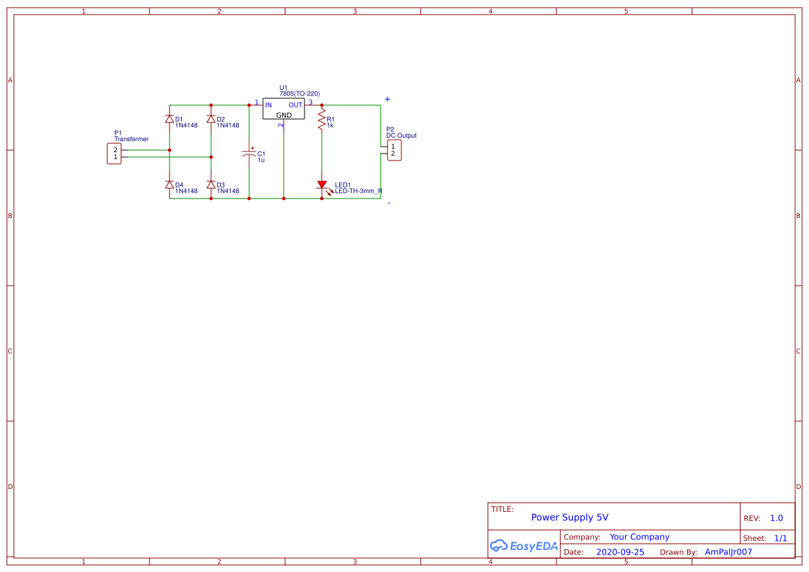 +5V Power Supply Circuit - EasyEDA open source hardware lab
