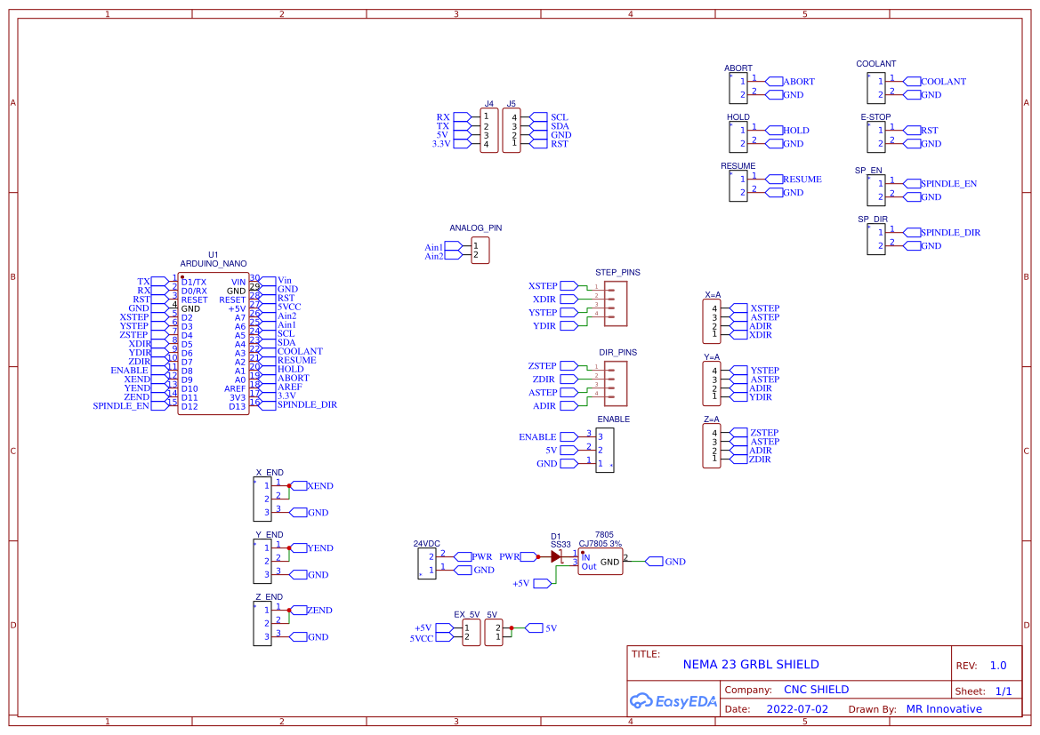 Nema23 GRBL CNC shield - EasyEDA open source hardware lab