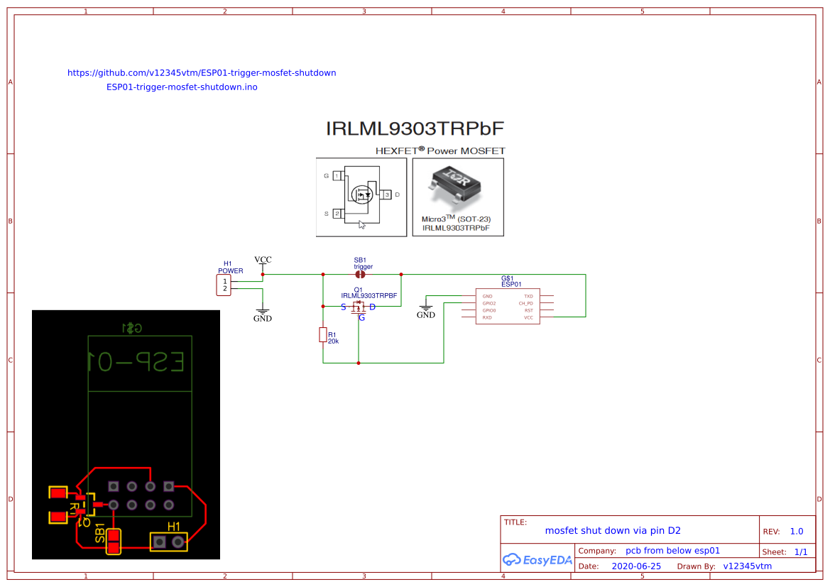 esp01 latch off p-mosfet - EasyEDA open source hardware lab
