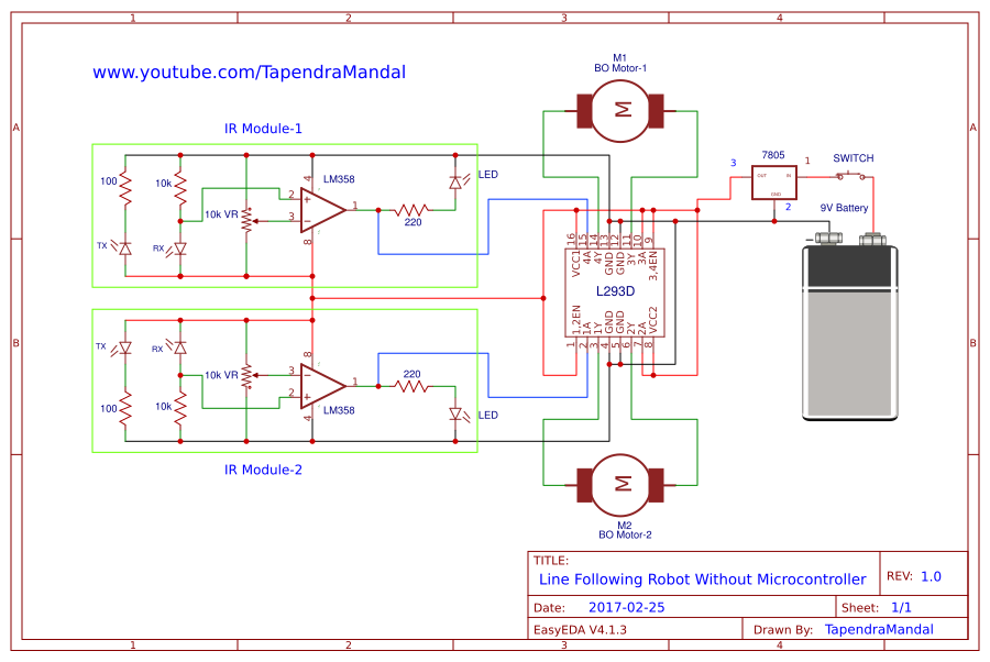 Line Follower Robot Circuit Diagram Using Microcontrollers - Wiring Diagram