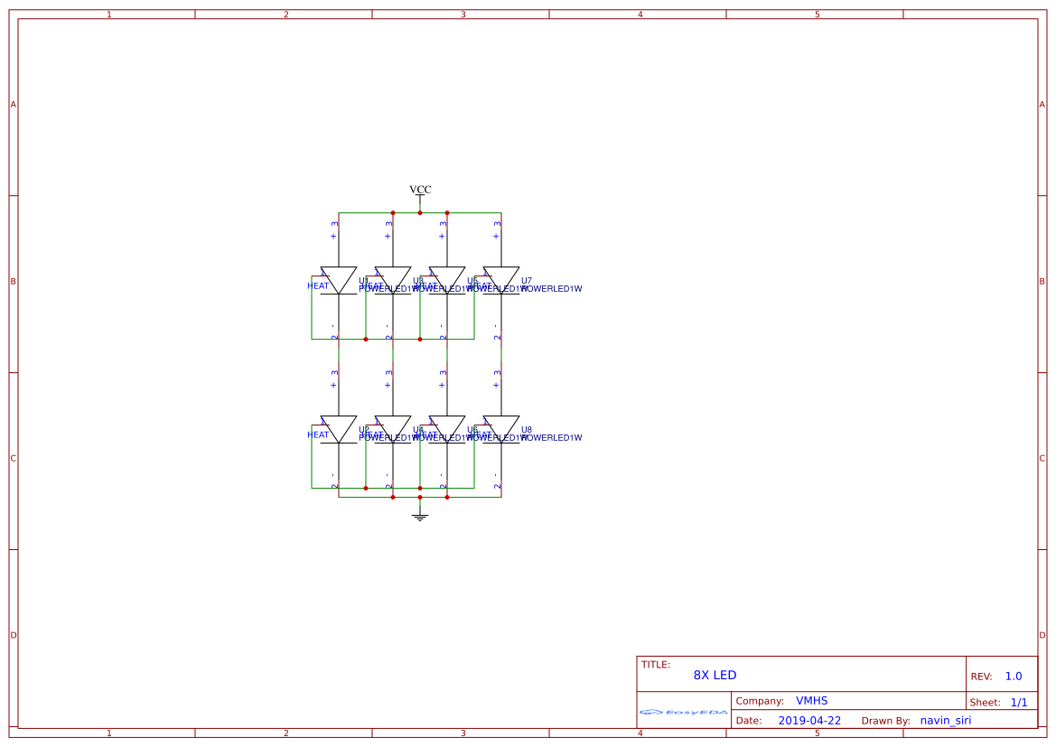 8x LED Light Control - EasyEDA open source hardware lab