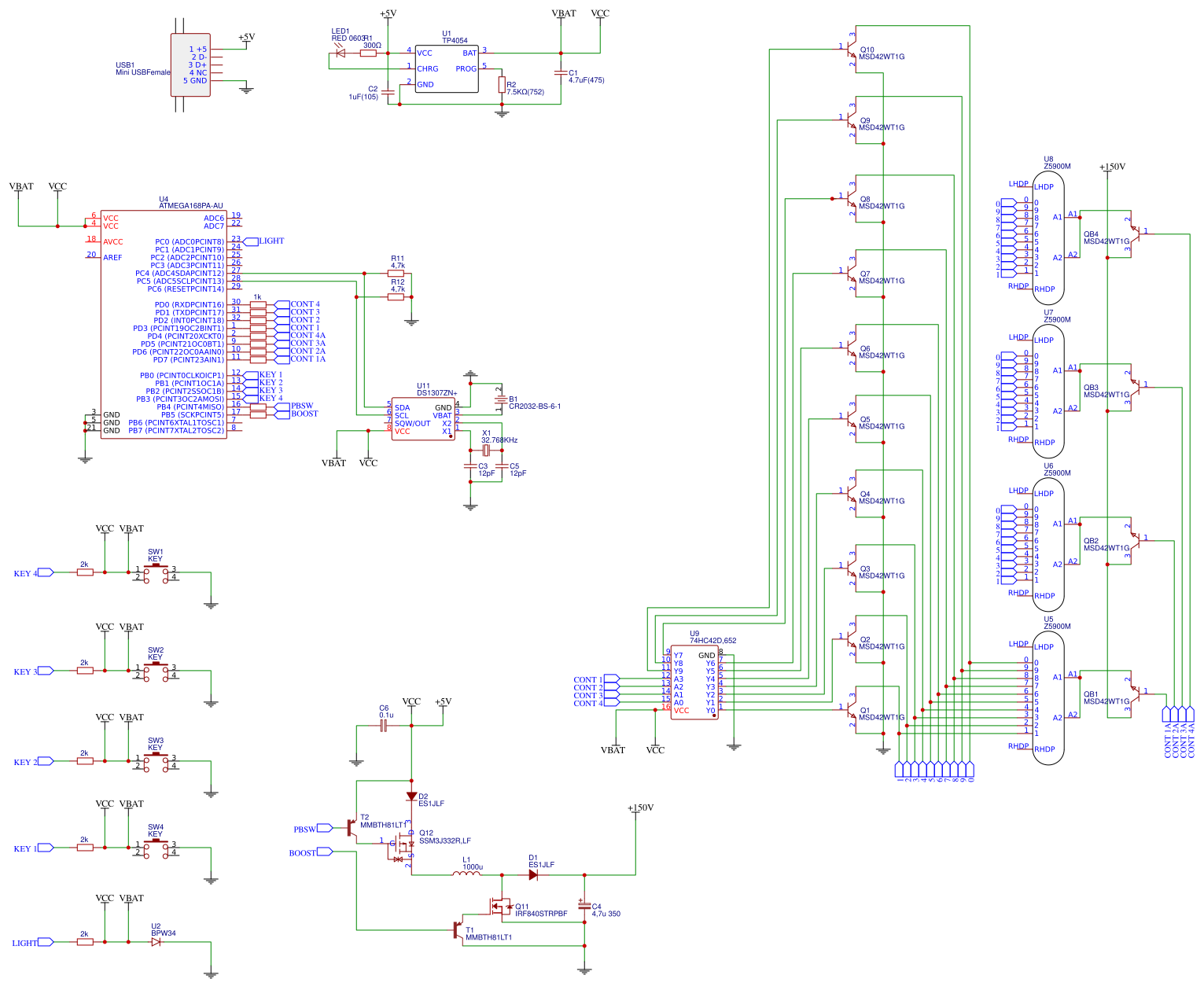 Full clock nixie - EasyEDA open source hardware lab