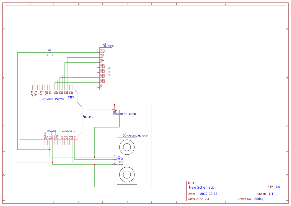Alat ukur Jarak basis Arduino UNO - OSHWLab