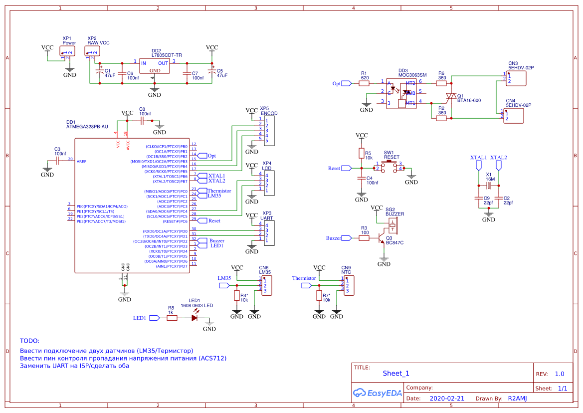 Arduino Reptile Incubator - EasyEDA open source hardware lab