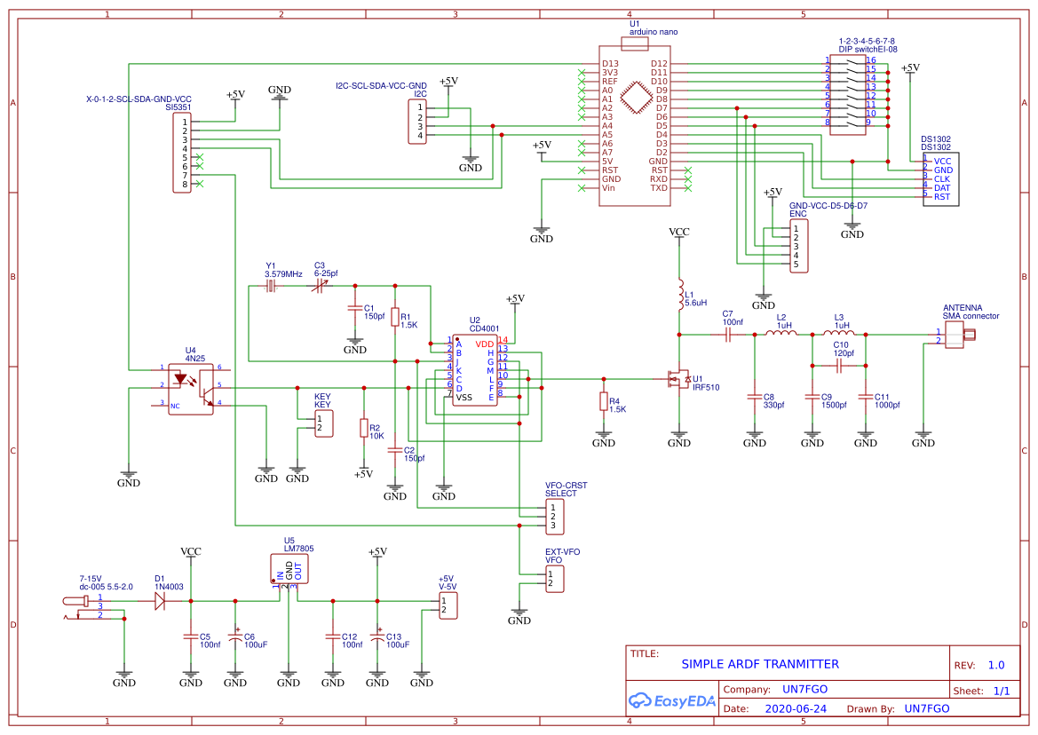 SIMPLE_ARDF_TRANSMITTER - EasyEDA open source hardware lab