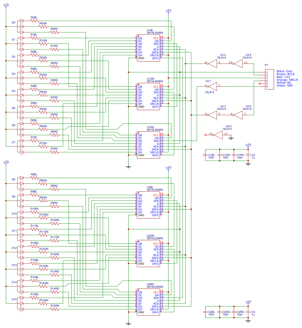 74LS595 RGB LED driver - OSHWLab