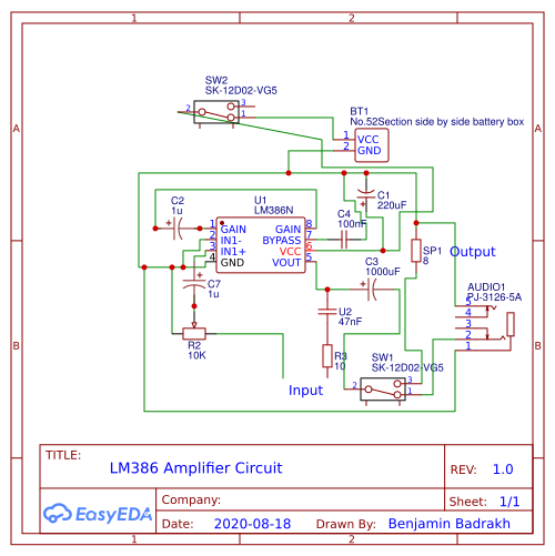 LM386 Amplifier - OSHWLab