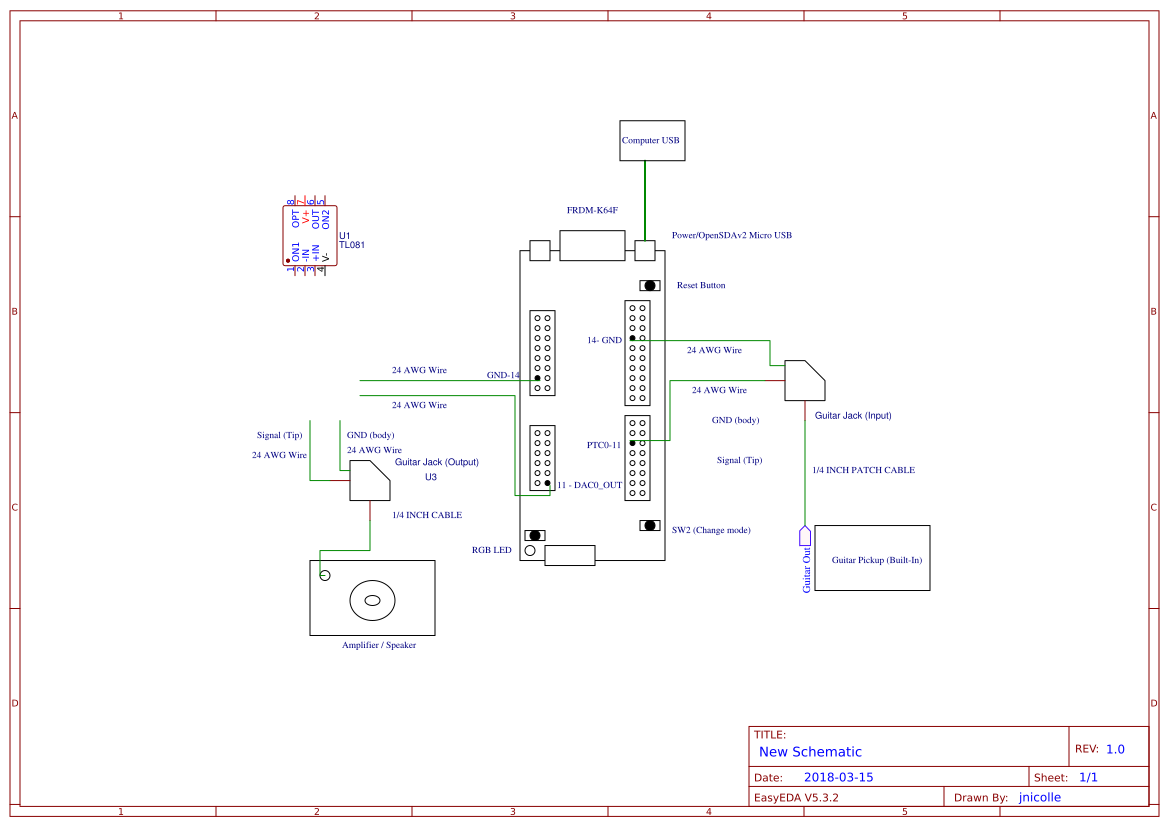 ECE3232 Guitar Pedal - EasyEDA open source hardware lab
