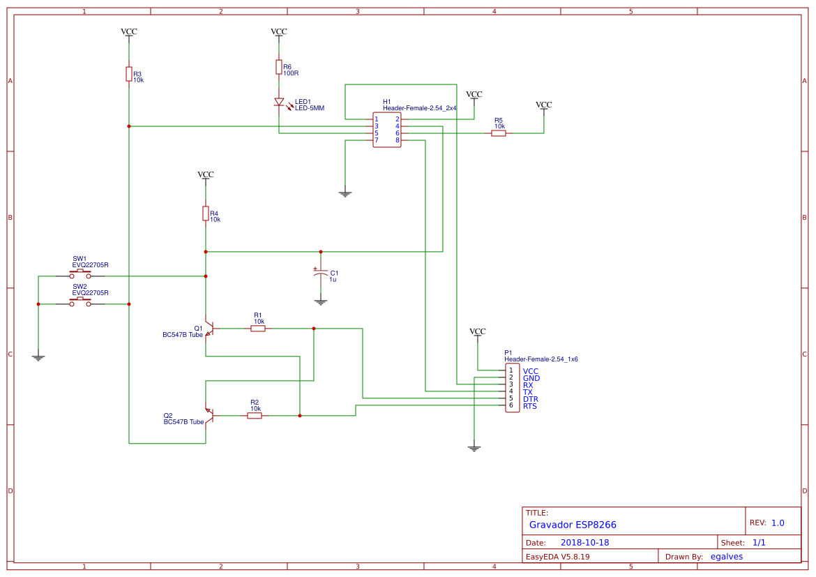 Gravador ESP8266 - EasyEDA open source hardware lab